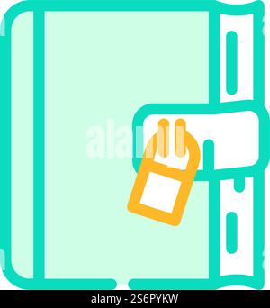 diary with lock icon color illustration Stock Vector Image & Art - Alamy