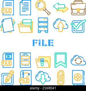 Edit file line icons, graphic resource templates, and vector ...