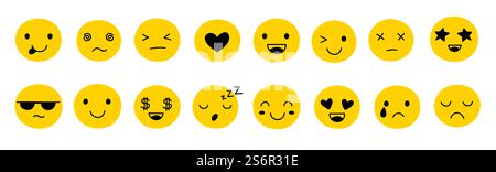 Emoji confused emoticon characters vector set. Emoticons thinking ...