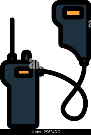 Police Radio Icon. Editable Bold Outline With Color Fill Design. Vector ...