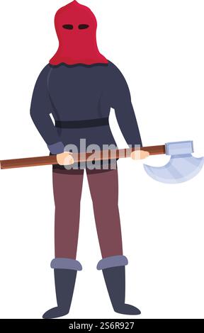 Medieval executioner icon cartoon vector. Medieval axe character ...