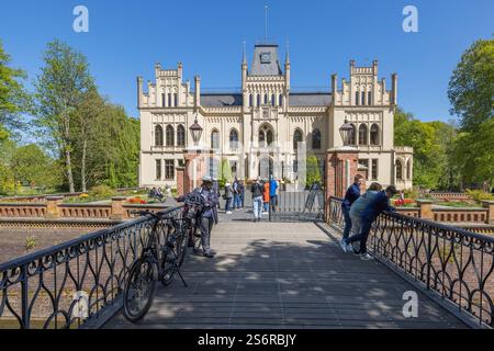 Moated castle and park, Evenburg Castle, Leer, East Frisia, Lower ...