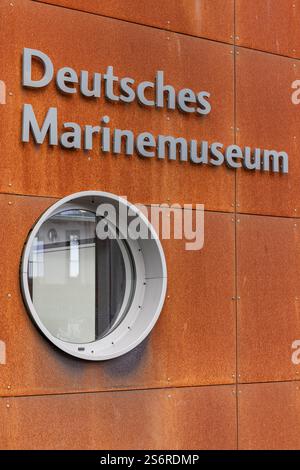 German Naval Museum lettering, entrance area of the museum hall, 25th ...