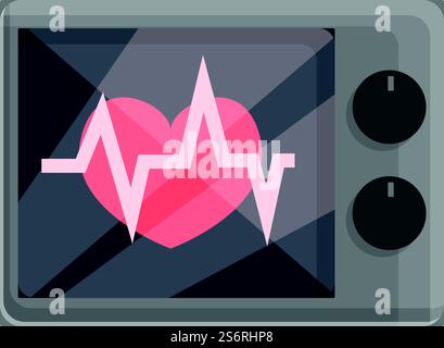 cardiac ekg monitor cartoon vector illustration Stock Vector Image ...