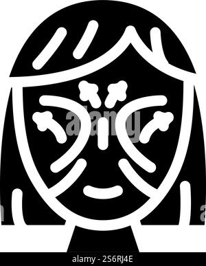 lifting face skin glyph icon vector illustration Stock Vector Image ...