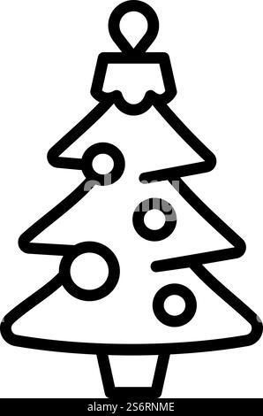 Fir tree toy icon. Outline fir tree toy vector icon color flat isolated ...