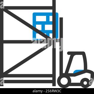 Warehouse Forklift Icon. Editable Bold Outline With Color Fill Design ...