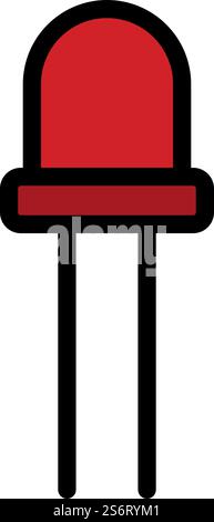 Light-emitting Diode Icon. Editable Bold Outline With Color Fill Design ...