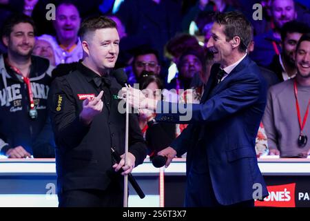 Kyren Wilson being interviewed by Rob Walker after the match between ...
