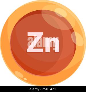 Zinc tablet icon cartoon vector. Mineral food. Zn nutrition Stock ...