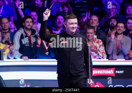 Kyren Wilson celebrating after winning the match between Kyren Wilson ...