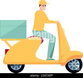 Courier motorbike icon cartoon vector. Scooter delivery. Food bike ...