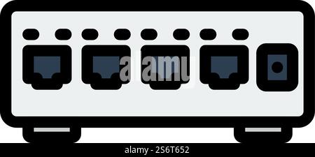 Ethernet Switch Icon. Editable Bold Outline With Color Fill Design ...