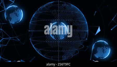 Globe and programming code image over digital world map with hexagonal patterns Stock Photo - Alamy