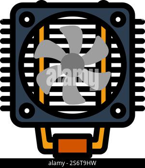Fan Icon. Editable Bold Outline With Color Fill Design. Vector ...
