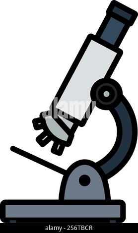 Icon Of School Microscope. Editable Bold Outline With Color Fill Design ...