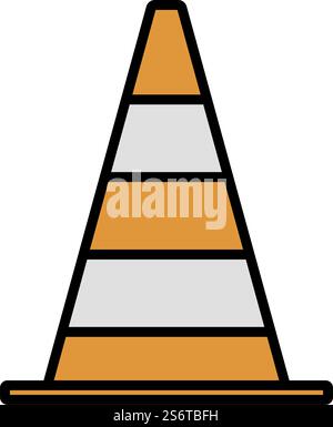 Icon Of Traffic Cone. Editable Bold Outline With Color Fill Design ...