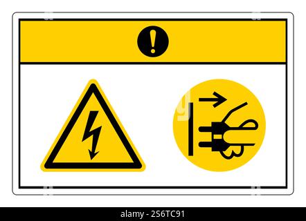 Danger Hazardous Voltage Disconnect Mains Plug From Electrical Outlet ...