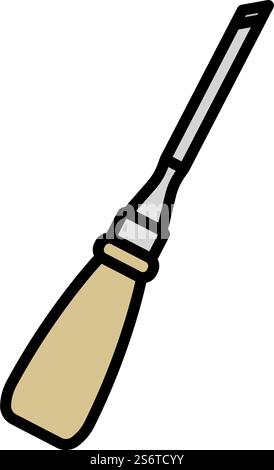 Icon Of Chisel. Bold outline design with editable stroke width. Vector ...