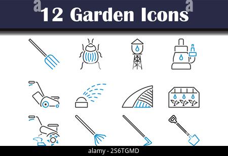 Garden Icon Set. Bold outline design with editable stroke width. Vector ...