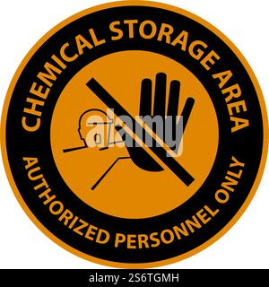 Warning Chemical Storage Area Authorized Personnel Only Symbol Sign ...