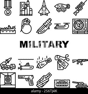 Air bomb icons set. Black vector illustration. Atomic or nuclear bomb ...