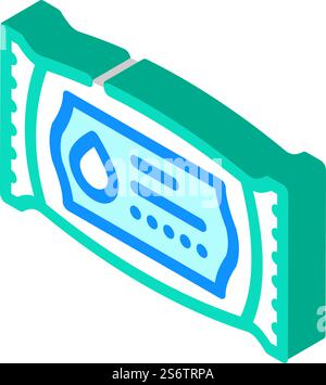 wet wipes package isometric icon vector. wet wipes package sign ...