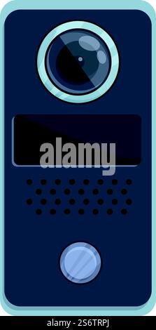 Intercom pictogram icon cartoon vector. Video door. Phone security ...