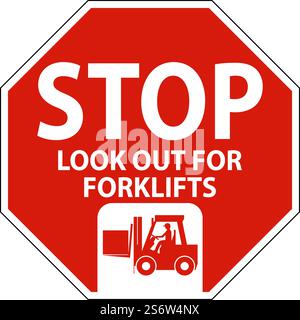 Look Out For Forklifts Sign On White Background Stock Vector Image ...