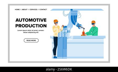Industrial Production Controlling Workers Vector. Industrial Production ...