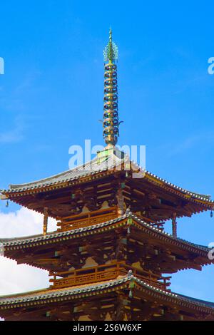 Japan, Nara, Horyuji Temple, Five-storied Pagoda, Goju-no-To Stock ...