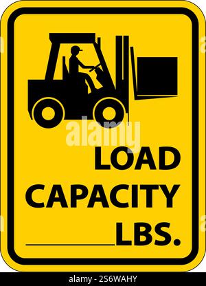 Forklift Load Capacity Label Sign On White Background Stock Vector ...