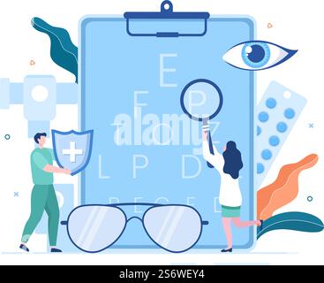 Ophthalmology of Checks Patient Sight, Optical Eyes Test, Spectacles ...