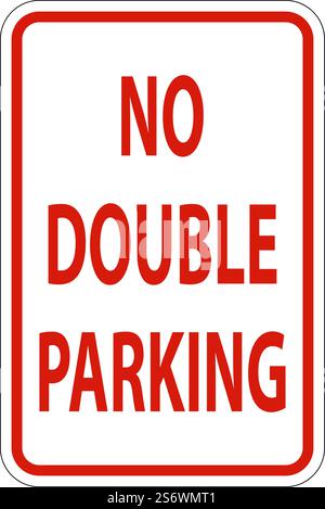 No Double Parking Sign On White Background Stock Vector Image & Art - Alamy