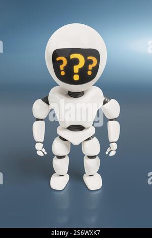 Ai robot and question mark Stock Photo - Alamy