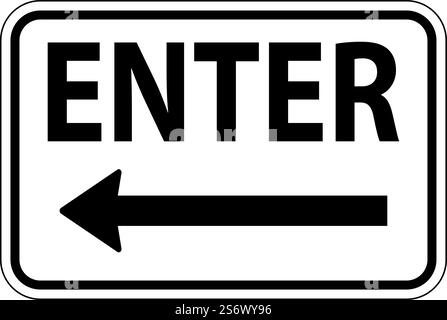 Enter Left Arrow Sign On White Background Stock Vector Image & Art - Alamy