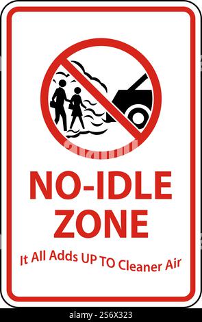No Idle Zone Sign On White Background Stock Vector Image & Art - Alamy