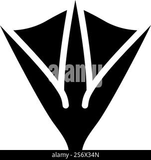duck bird hoof print glyph icon vector illustration Stock Vector Image ...