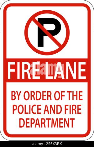 Fire Lane Sign On White Background Stock Vector Image & Art - Alamy