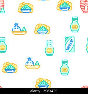 Wasabi Japanese Spice Vector Seamless Pattern Stock Vector Image & Art ...