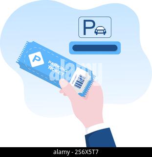 Valet Parking with Ticket Image and Multiple Cars on Public Car Park in ...