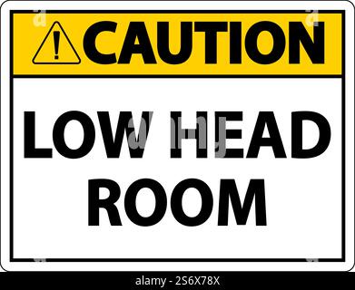 Caution Low Head Room Sign On White Background Stock Vector Image & Art ...