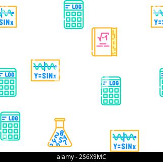 Stem Engineer Process And Science Vector Seamless Pattern Color Line ...