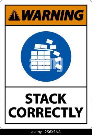 Warning Stack Correctly Sign On White Background Stock Vector Image ...