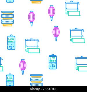Photography Tool And Accessory Vector Seamless Pattern Color Line ...