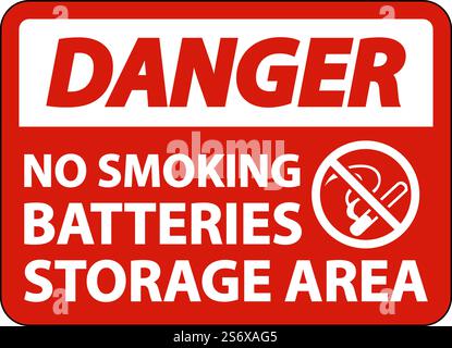 Danger Sign Battery Storage Area No Smoking Stock Vector Image & Art ...