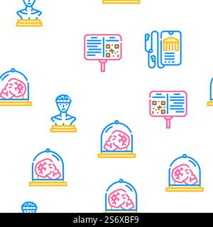 Museum Exhibits And Excursion Vector Seamless Pattern Color Line ...