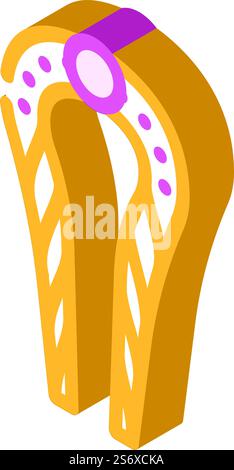 golden hair pin with gemstone isometric icon vector illustration Stock ...