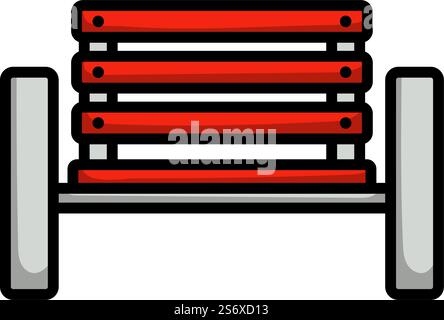 Tennis Player Bench Icon. Editable Bold Outline With Color Fill Design ...