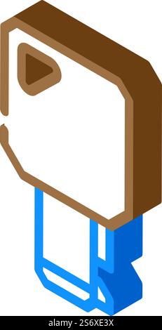 key for twist lock isometric icon vector illustration Stock Vector ...